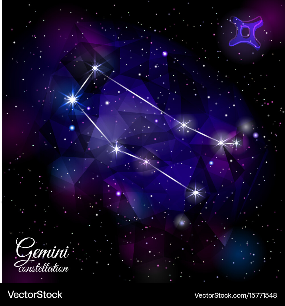 Gemini Constellation - Dark Blue Space Royalty Free Vector