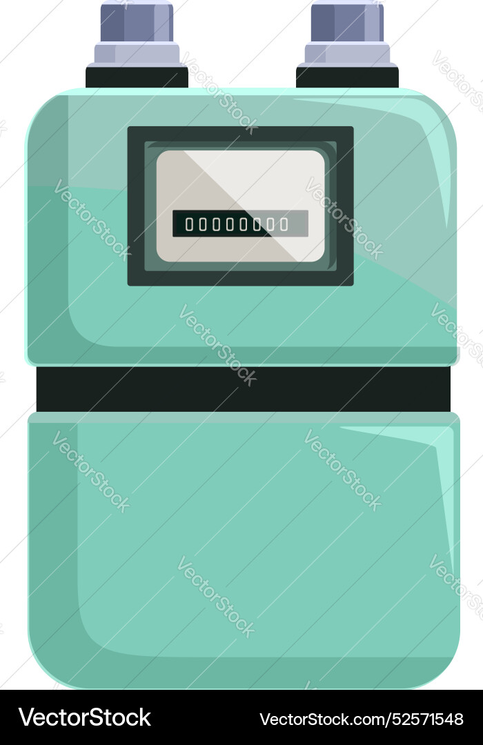 Green gas meter measuring consumption Royalty Free Vector
