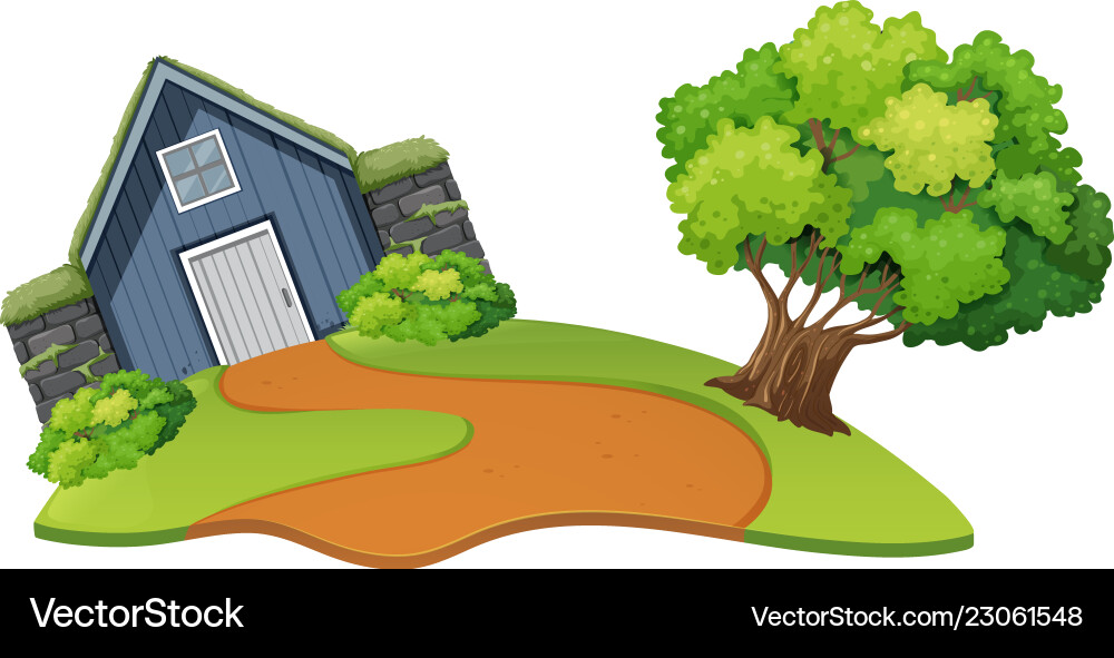 House on the hill Royalty Free Vector Image - VectorStock