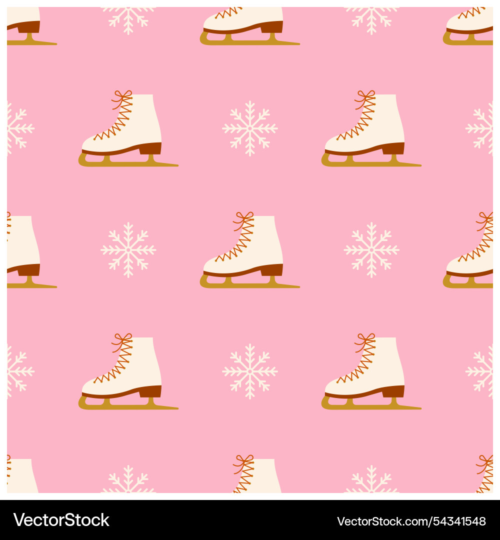Ice skates seamless pattern Royalty Free Vector Image