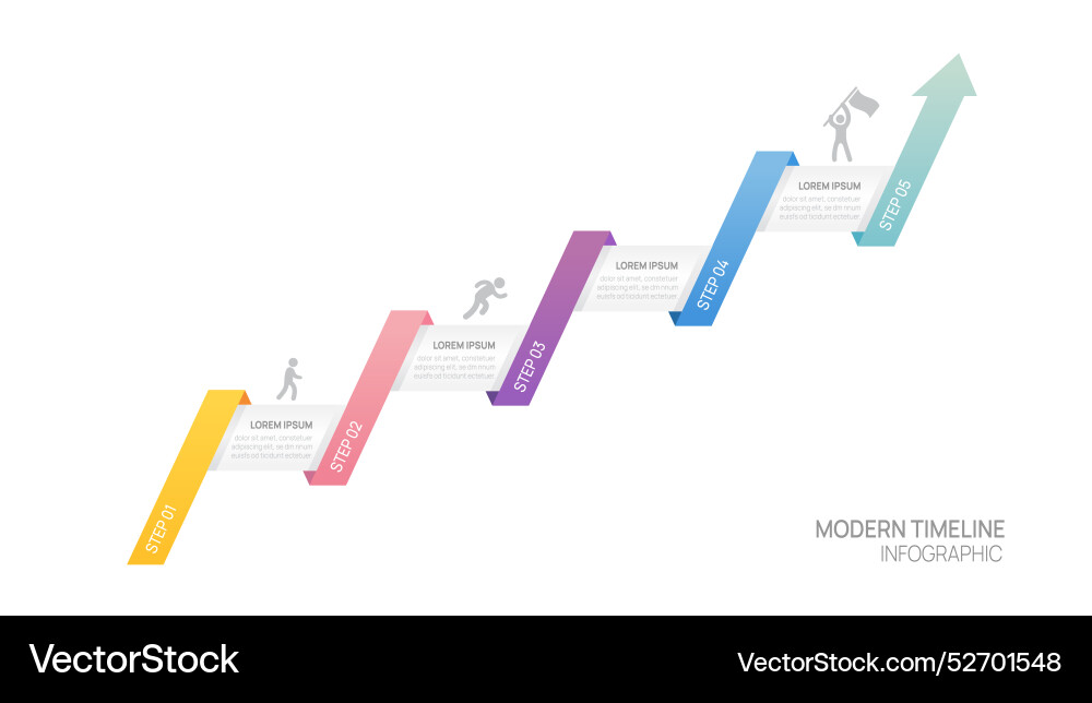 Ladder infographic connected 5 steps to success Vector Image