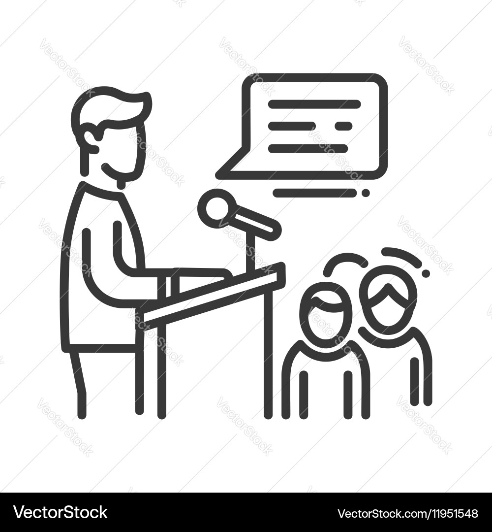 Public Speaker Podium Icon Royalty Free Vector Image