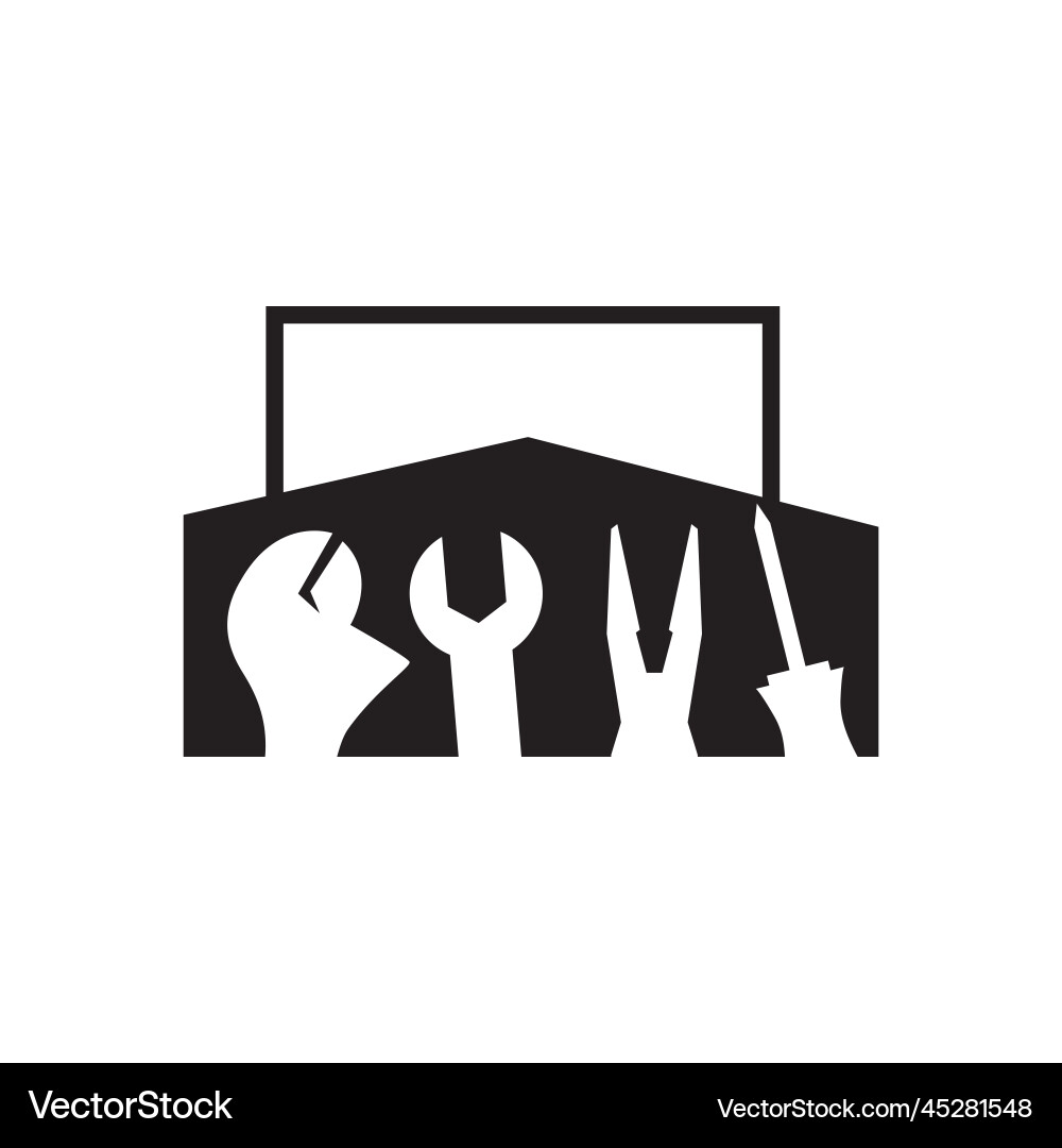 Tools kit box icon logo Royalty Free Vector Image