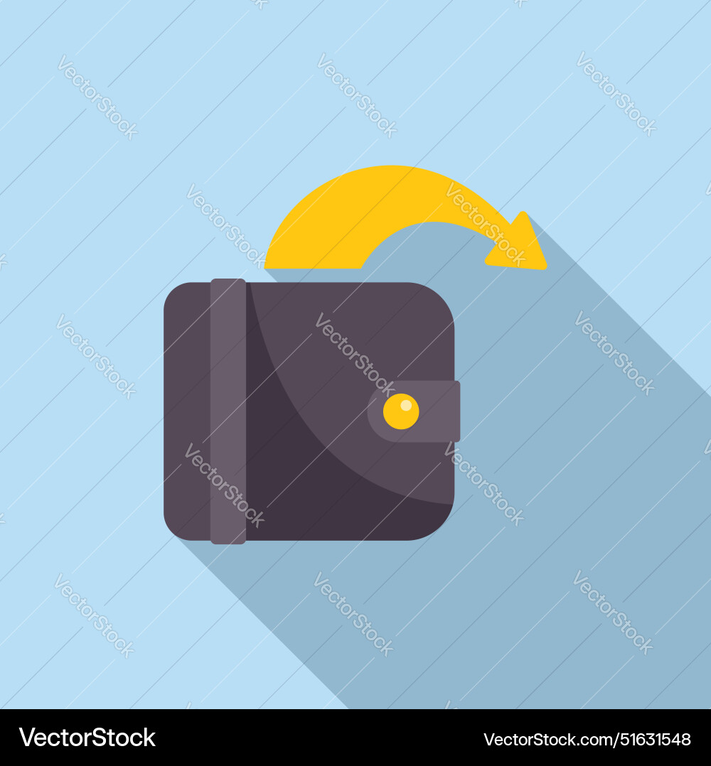 Wallet with cashback arrow returning money Vector Image