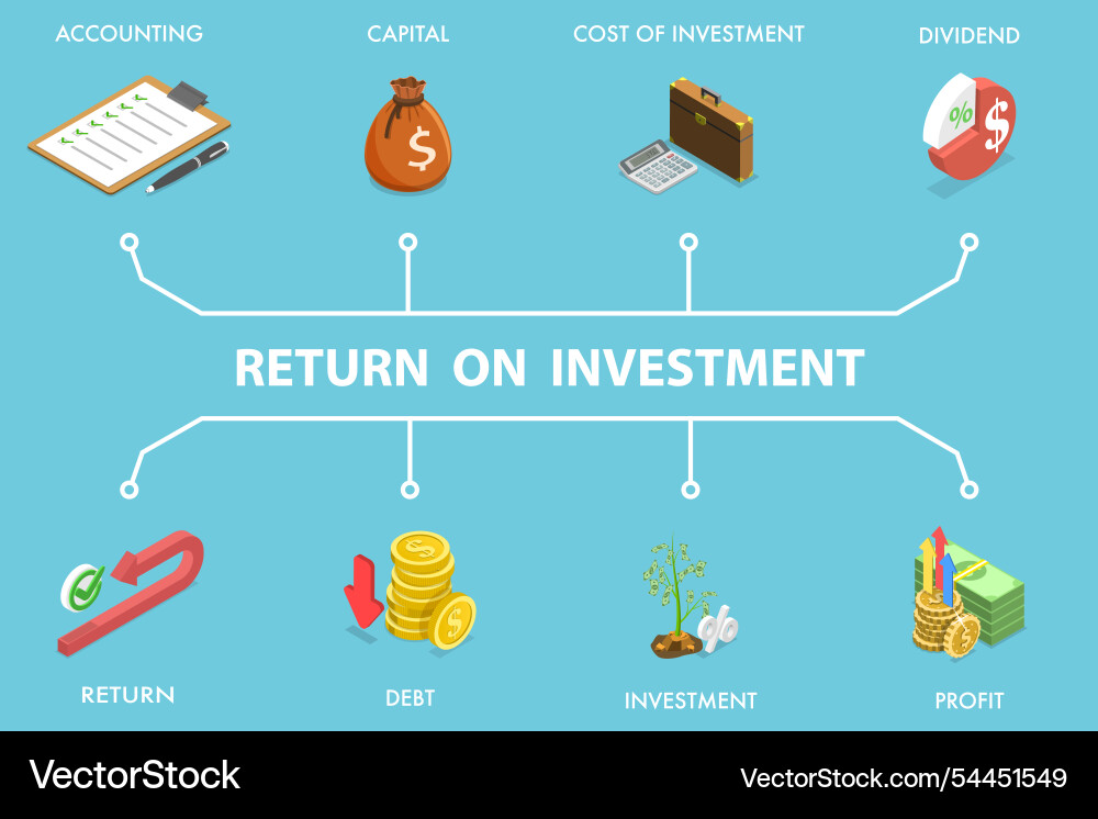 3d isometric flat of return on Royalty Free Vector Image