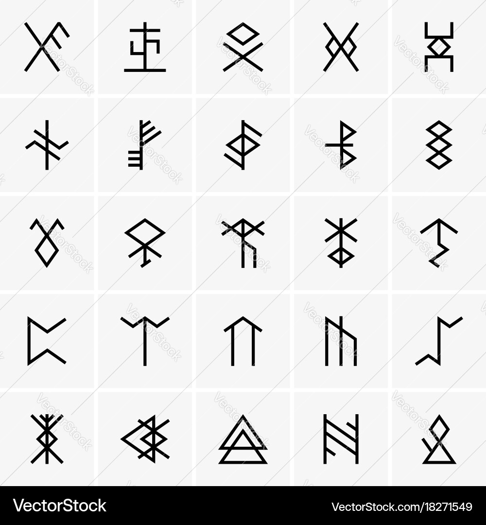Alte Rune Symbole Sammlung Lizenzfreies Vektorbild