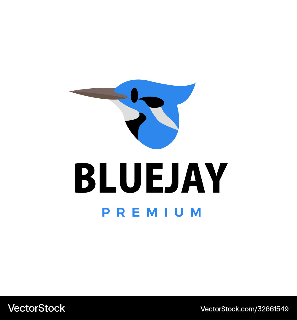 Bluejay flache Logo-Ikone Lizenzfreies Vektorbild