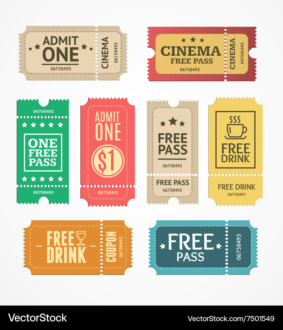 Coupon and tickets set Royalty Free Vector Image