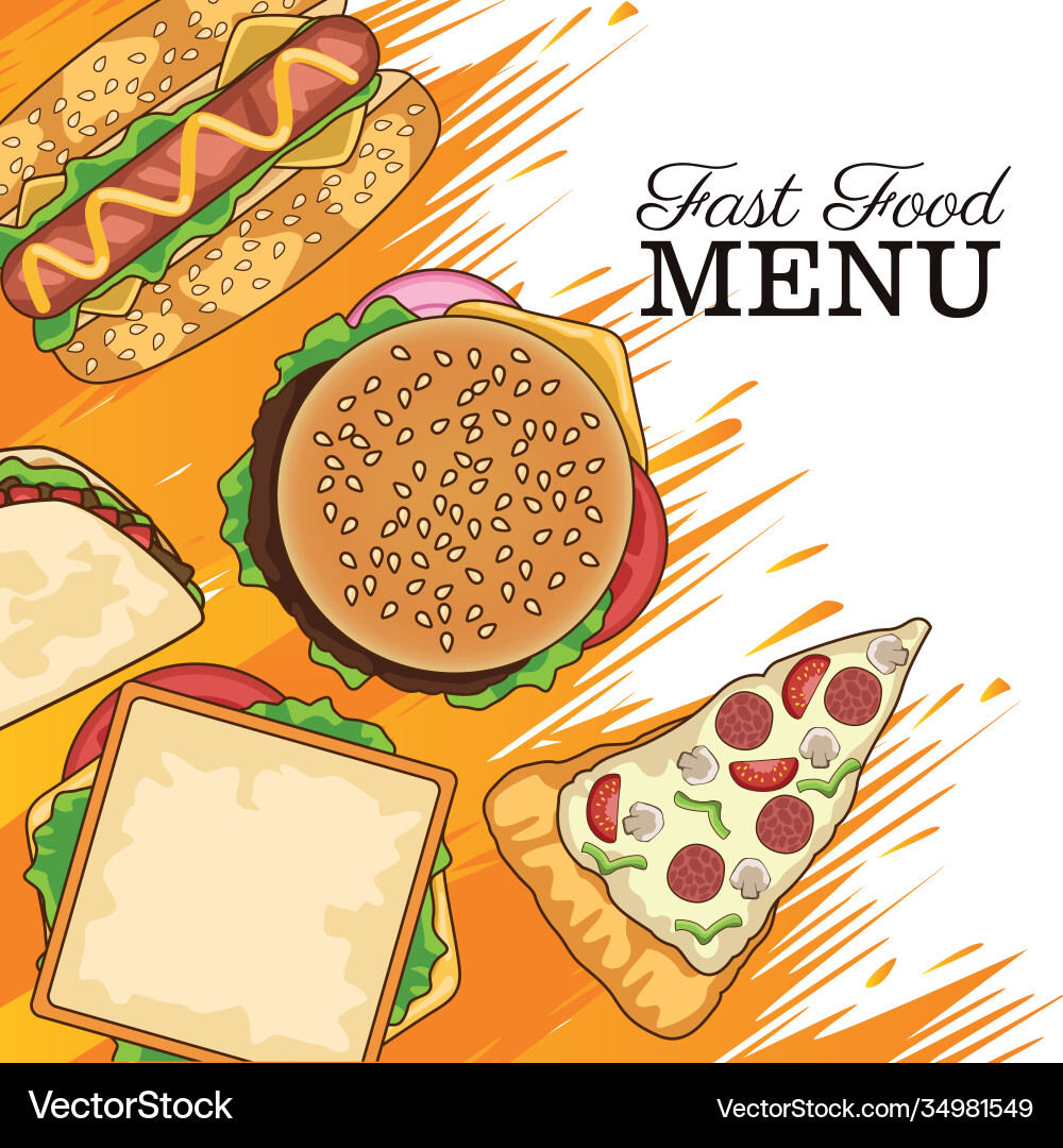 Delicious fast food menu pattern Royalty Free Vector Image
