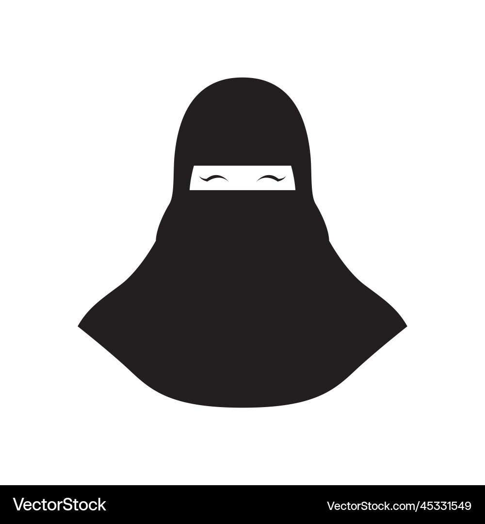 Feminine hijab icon logo Royalty Free Vector Image