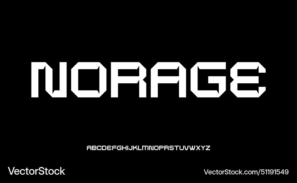 Futuristic font typeface modern Royalty Free Vector Image