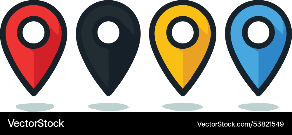 Set von Symbolen für die auf der Karte markierten Punkte