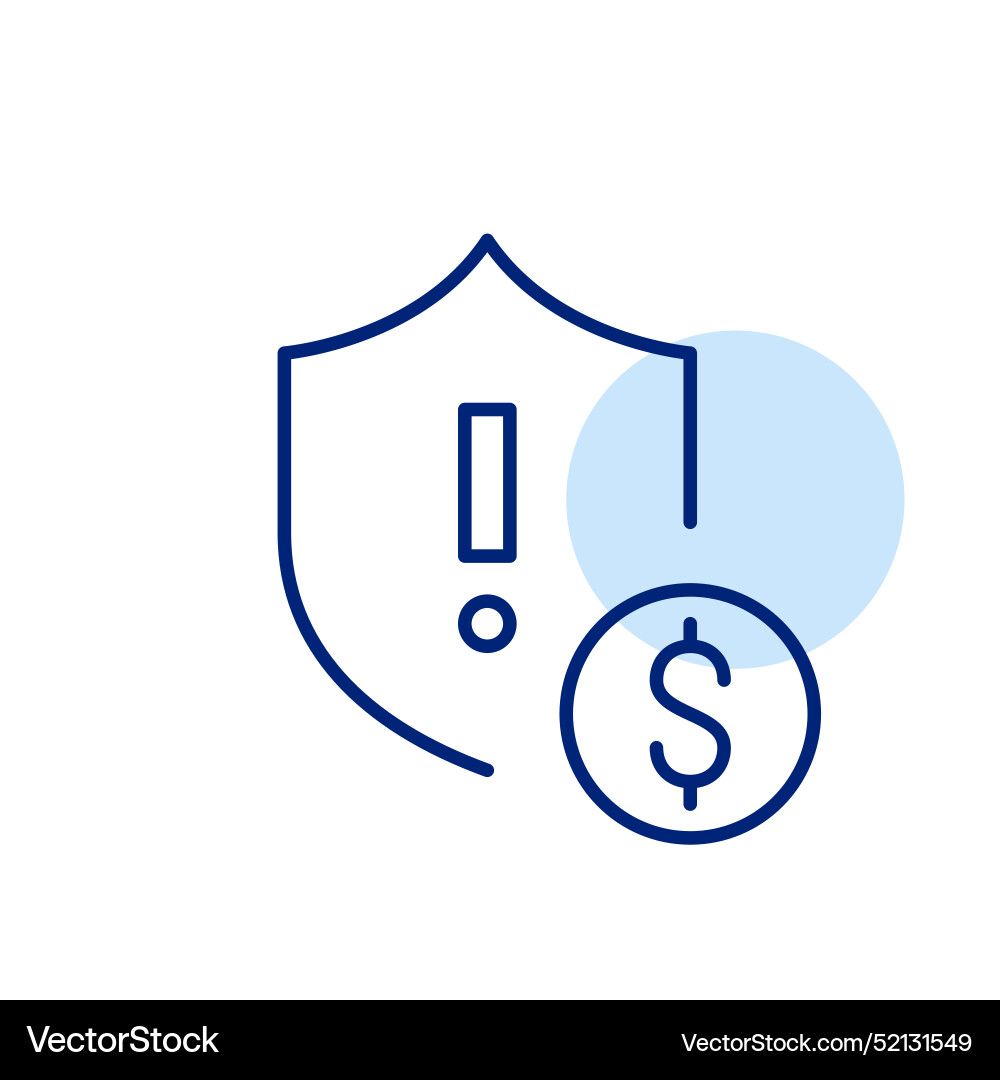 Shield dollar and exclamation mark financial Vector Image
