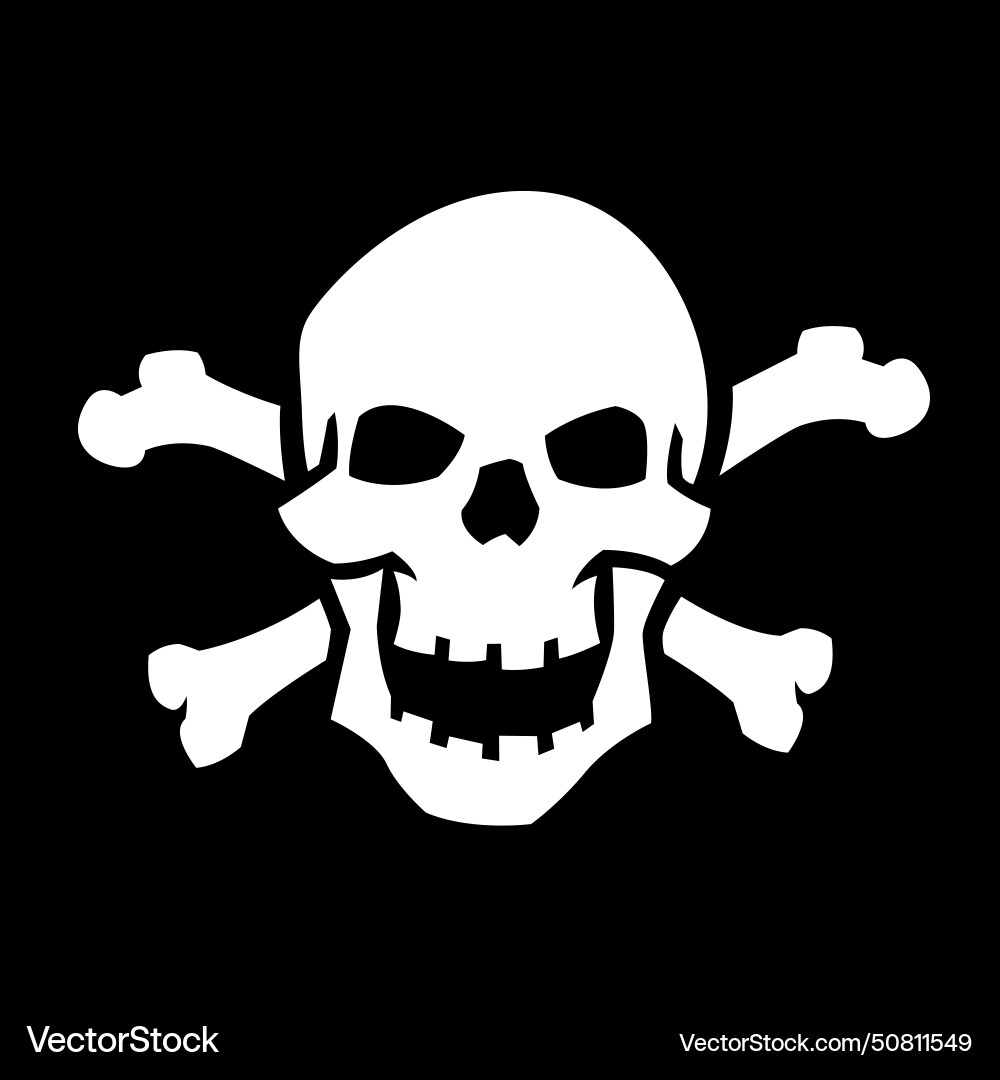 Skull and crossbones on a dark background Vector Image