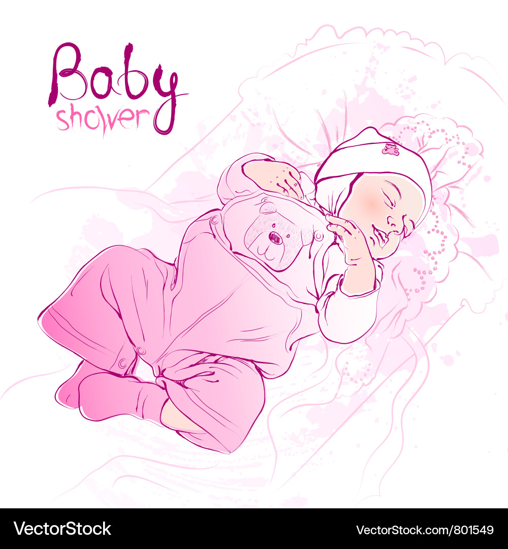 Sleeping baby Royalty Free Vector Image - VectorStock