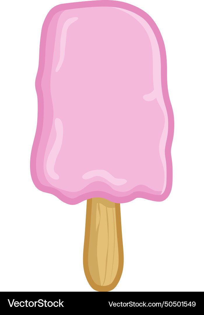 Strawberry ice cream stick Royalty Free Vector Image