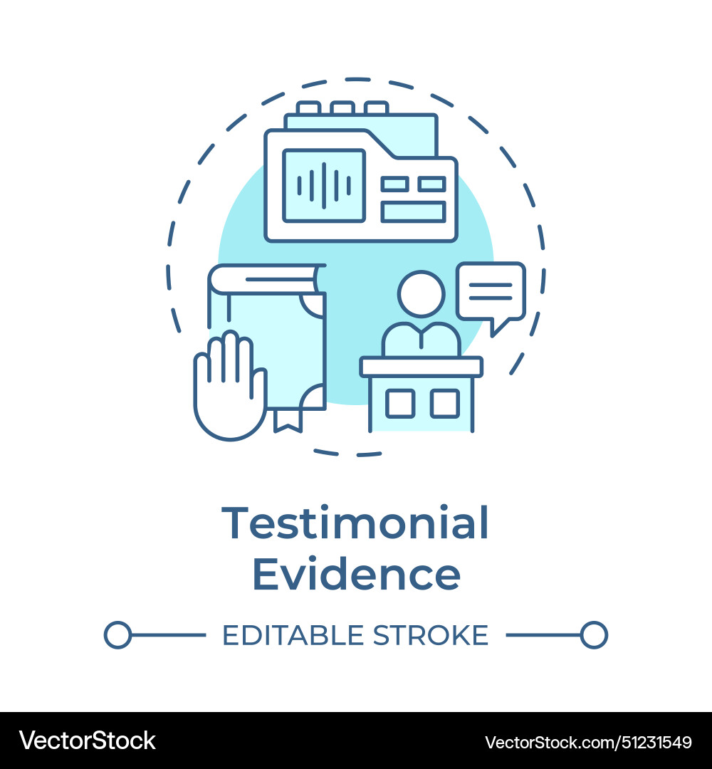 Testimonial evidence soft blue concept icon Vector Image