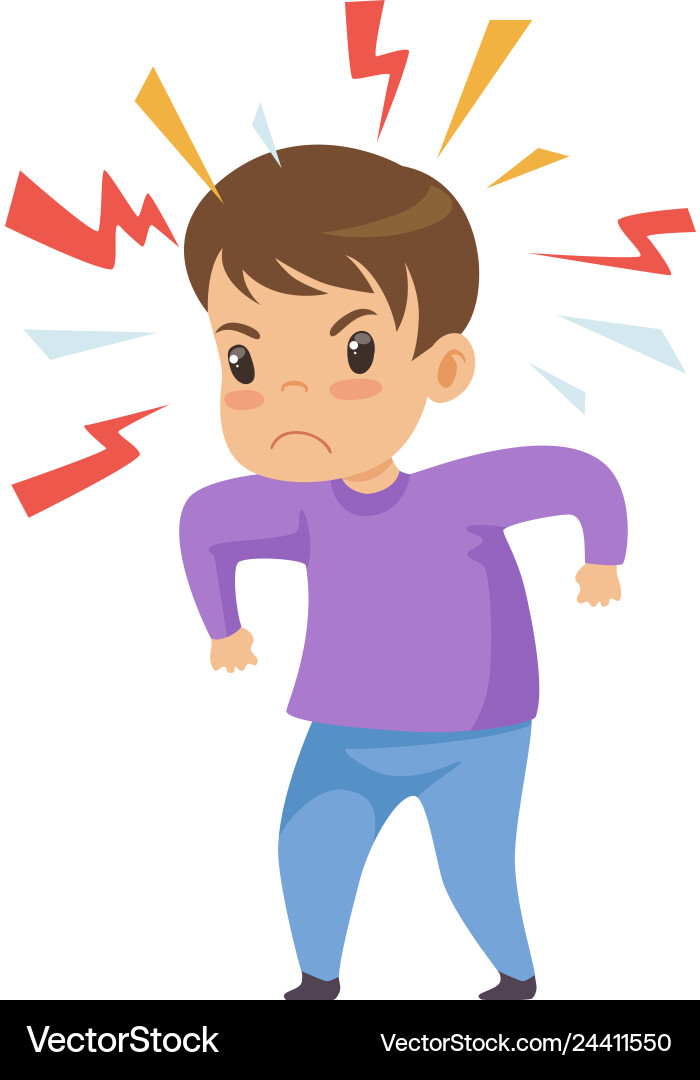 Aggressive naughty boy bad child behavior Vector Image
