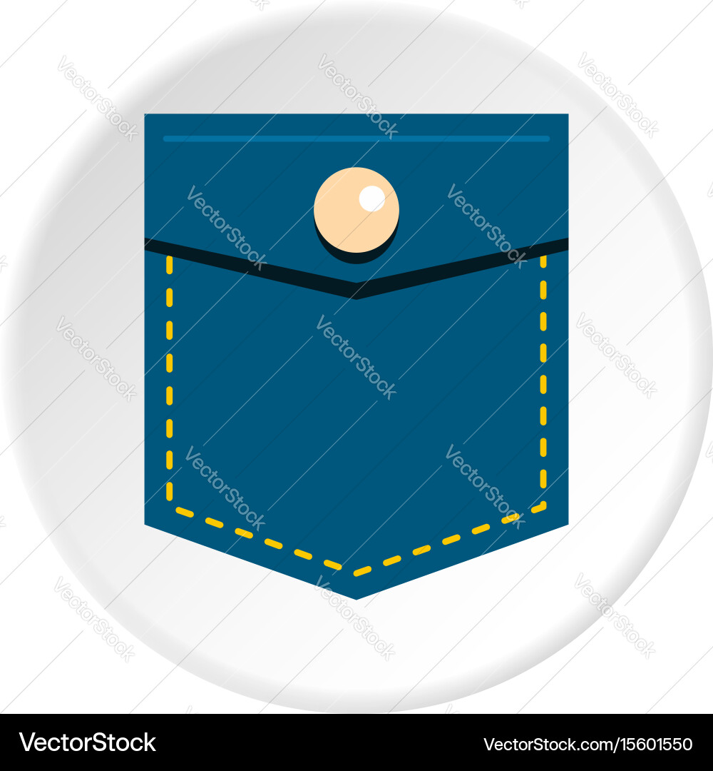 Blue jeans pocket with button icon circle Vector Image