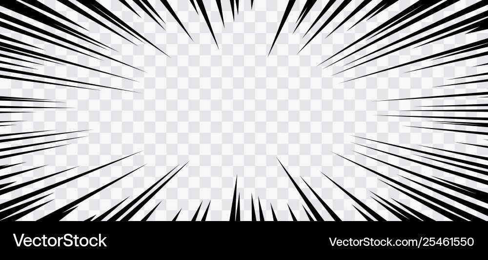 Comic book action lines speed manga frame Vector Image
