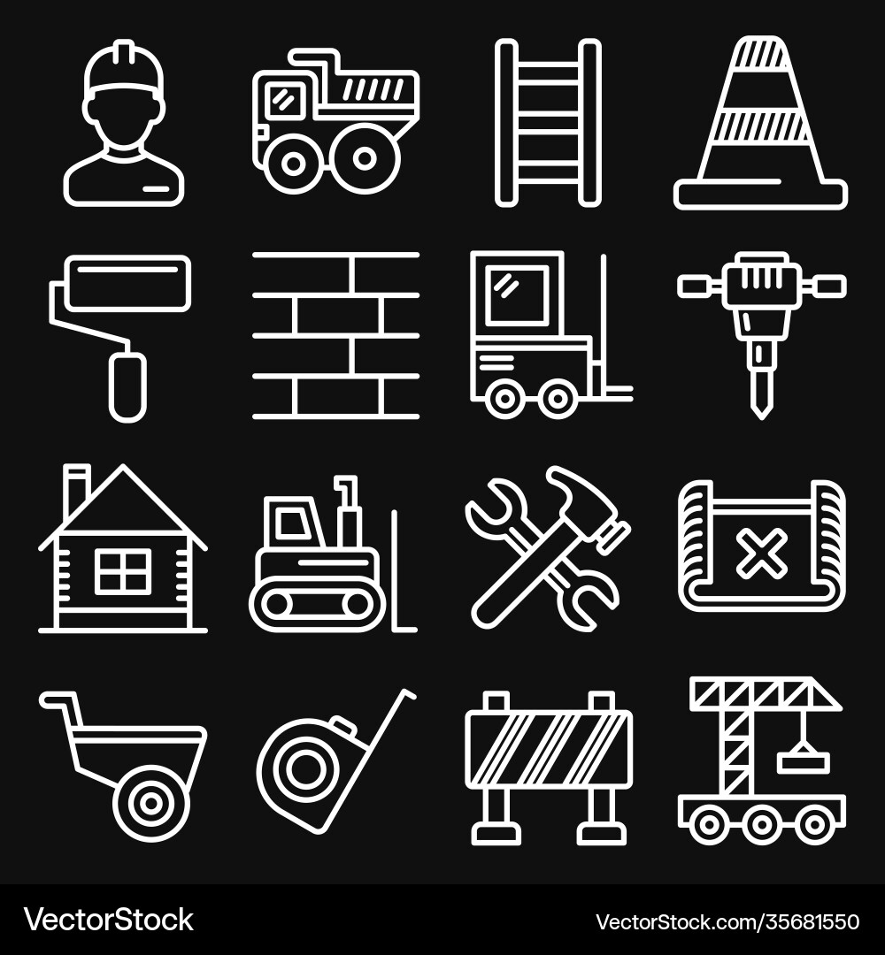 Construction & Engineering Icons Royalty Free Vector