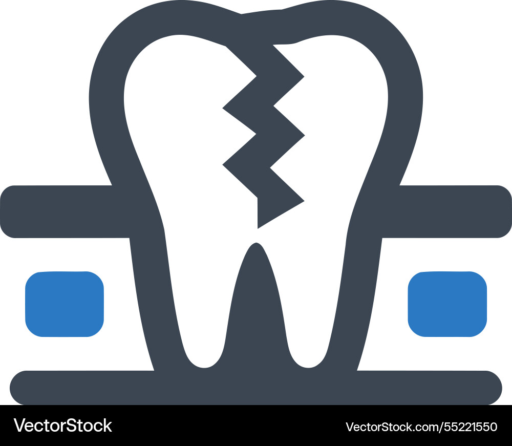 Cracked tooth icon Royalty Free Vector Image - VectorStock