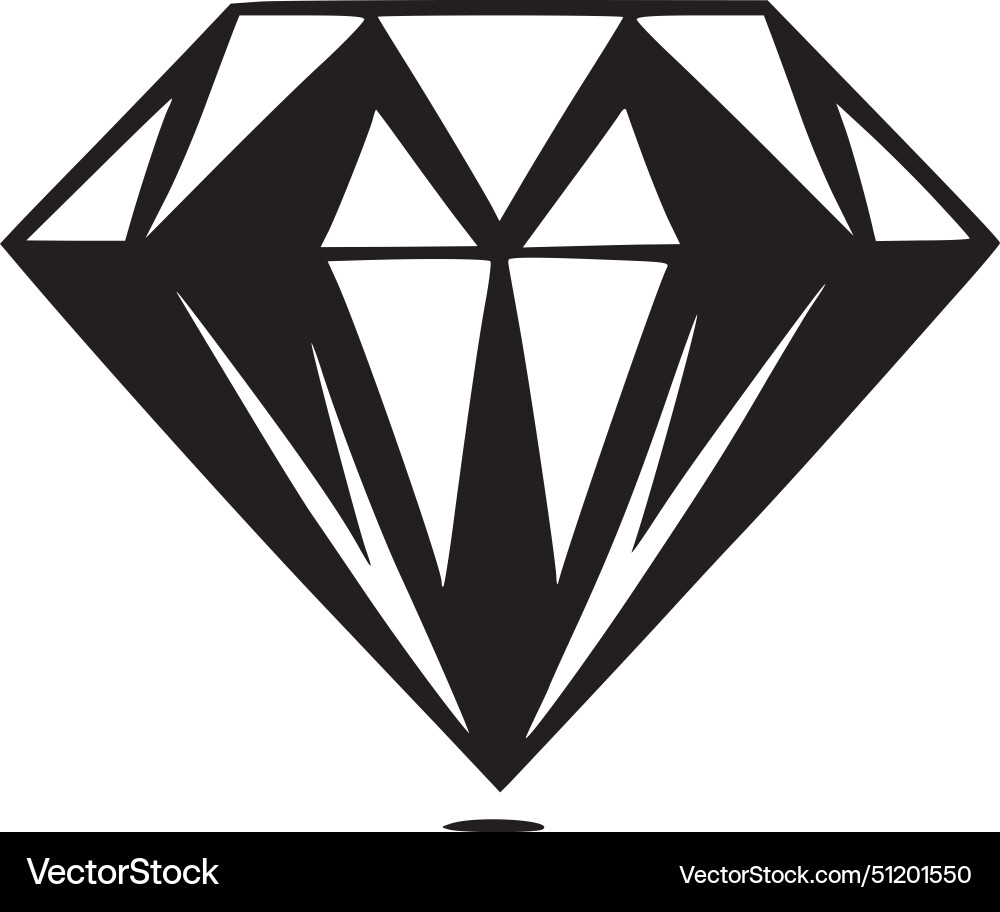 Diamond - minimalist and simple silhouette Vector Image