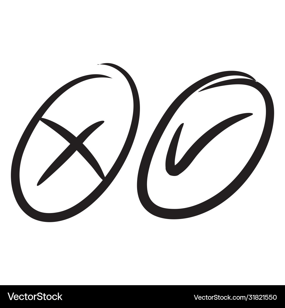 Doodle check marks isolated on white background Vector Image