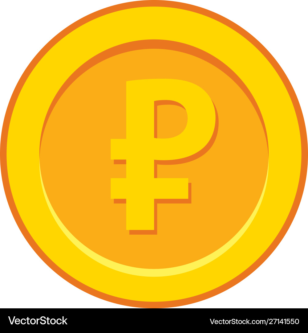 Golden Rouble Coin Royalty Free Vector Image - VectorStock