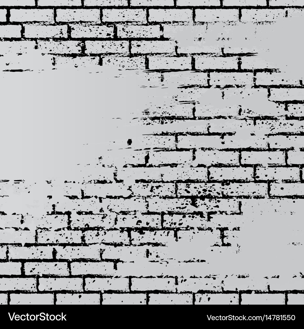 Gray grunge brick wall Royalty Free Vector Image