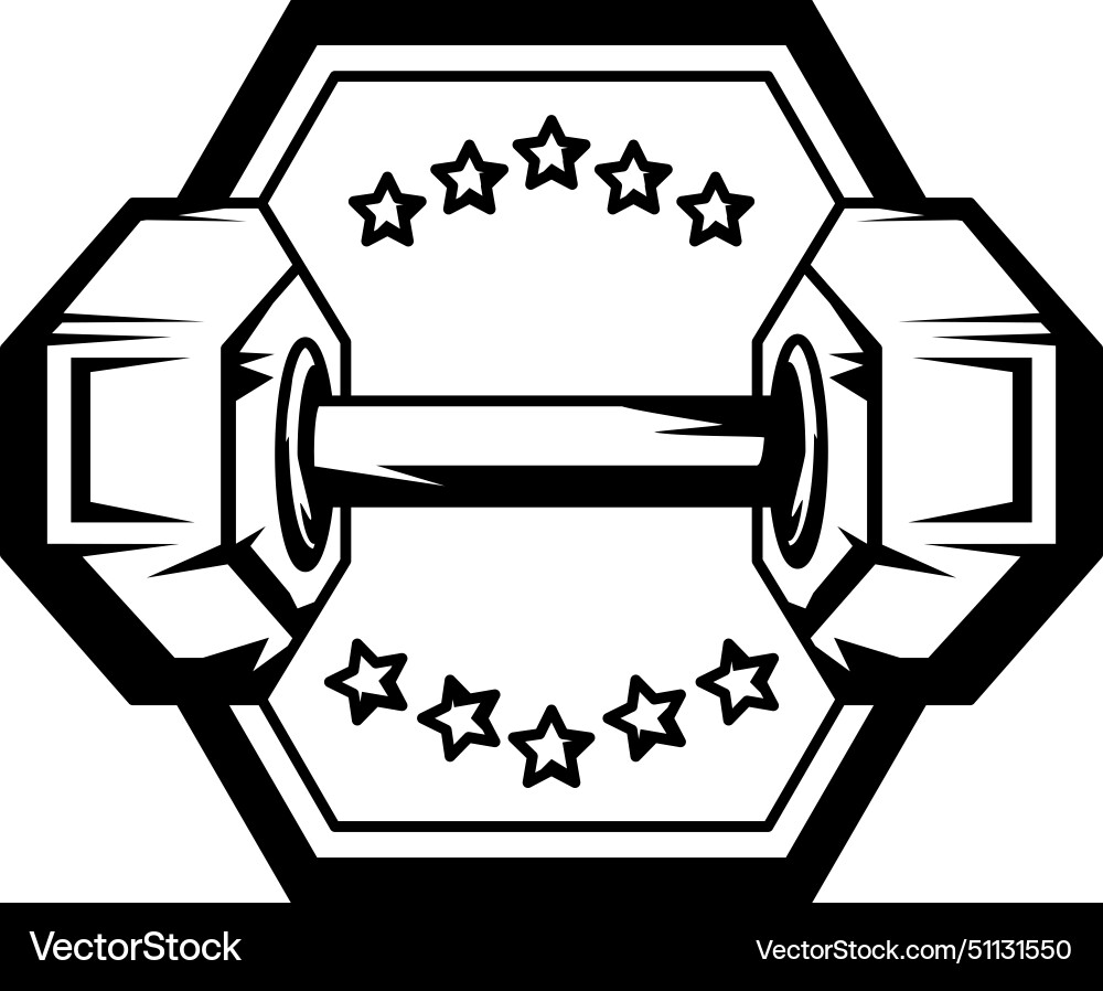 Gym emblem weight Royalty Free Vector Image - VectorStock