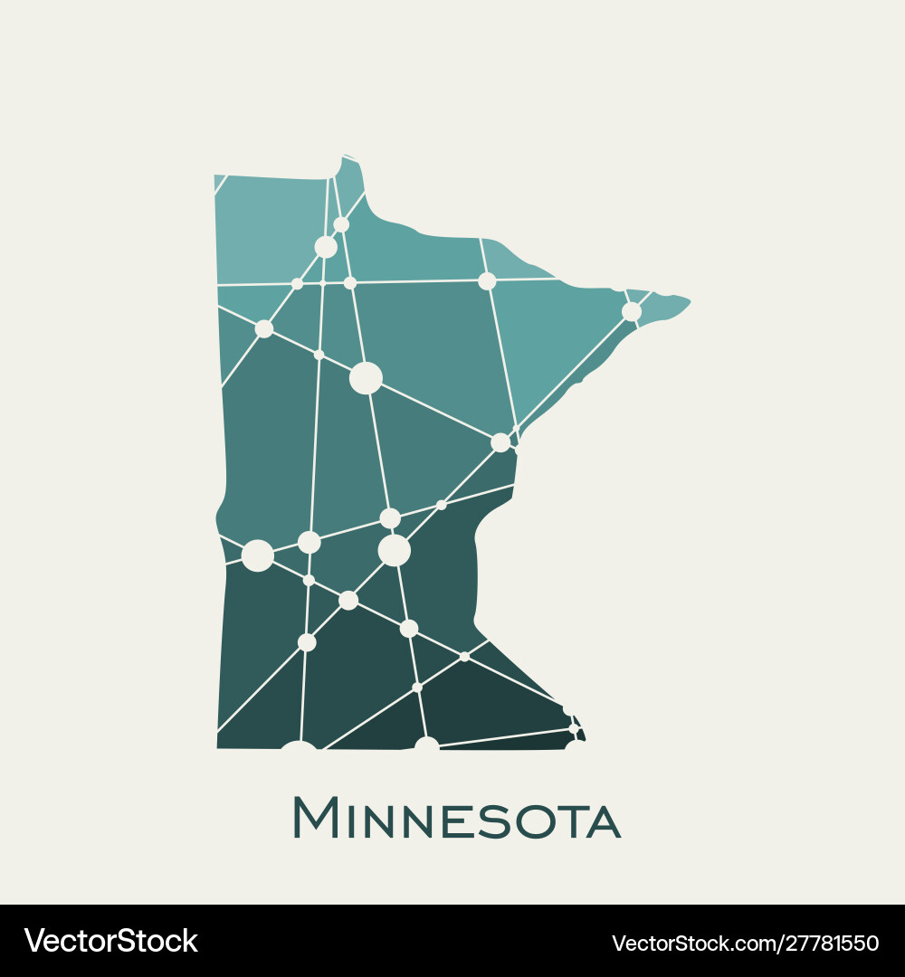 Minnesota state map Royalty Free Vector Image - VectorStock