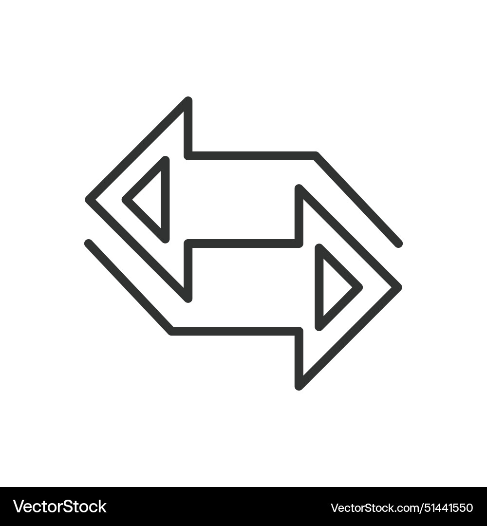 Right left arrows in line design Royalty Free Vector Image