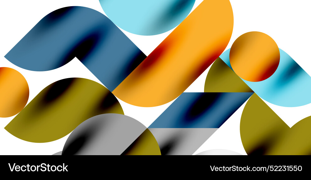 Tech minimal circular shapes geometric art Vector Image