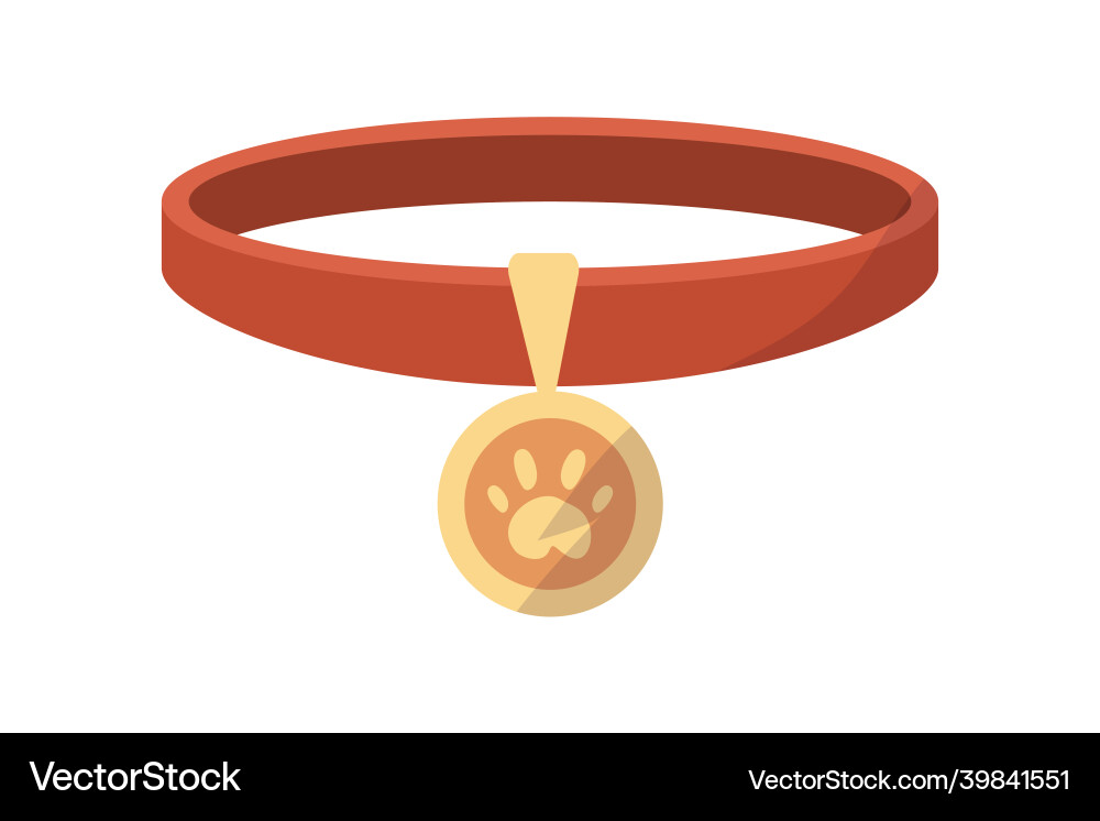 Cartoon Pet Collar with Medal Royalty Free Vector Image