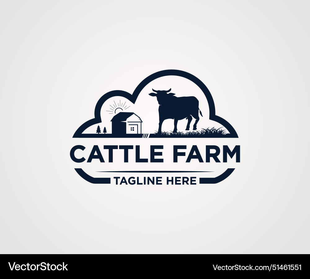 Cattle farm logo design Royalty Free Vector Image