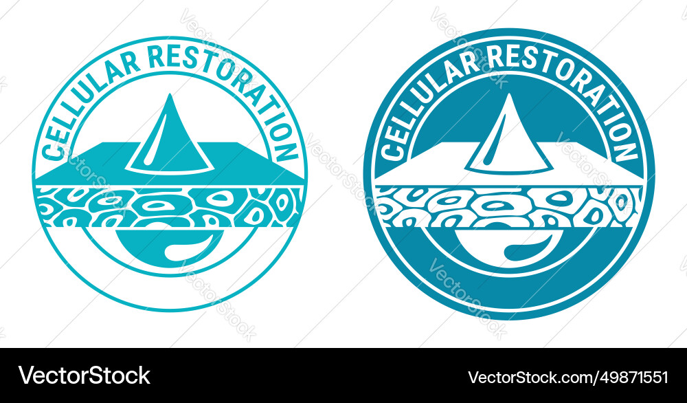 Cellular restoration icon in blue and flat style Vector Image