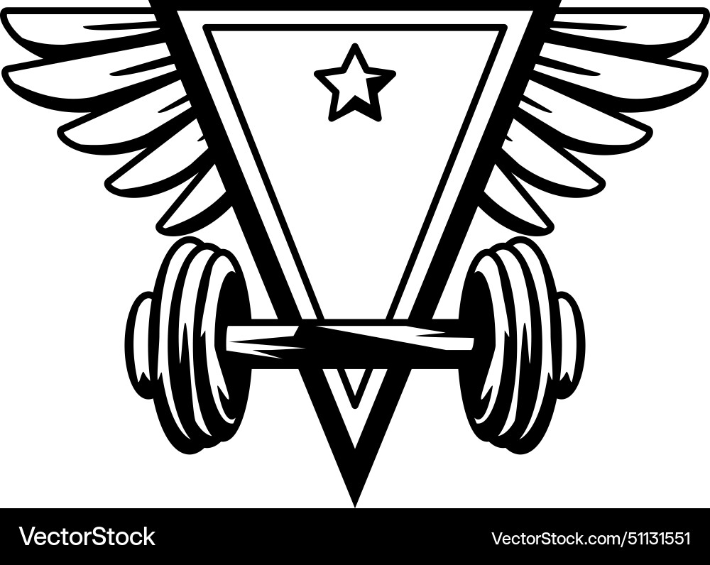 Gym emblem barbell Royalty Free Vector Image - VectorStock