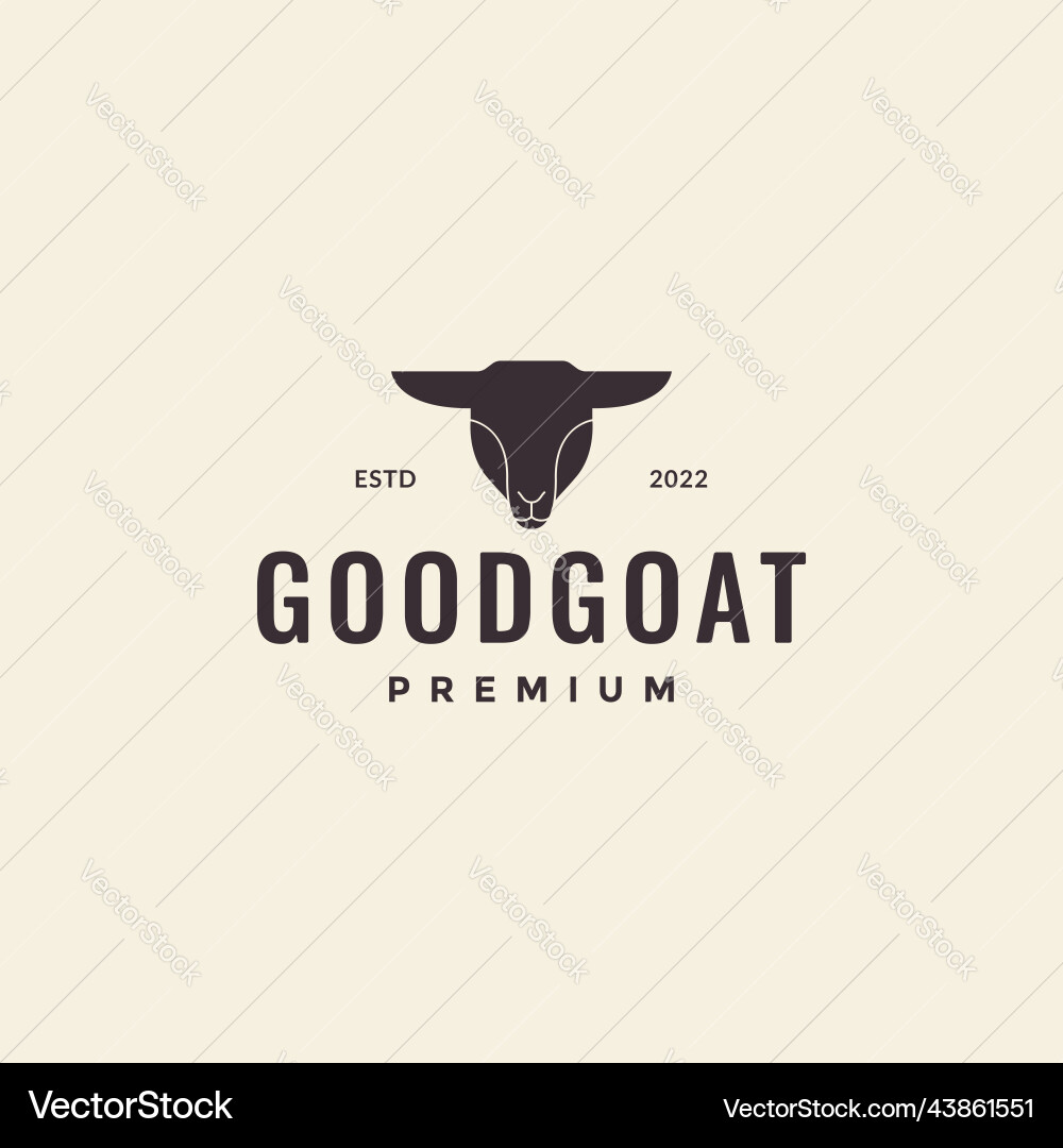 Hipster geometric head goat logo design Royalty Free Vector