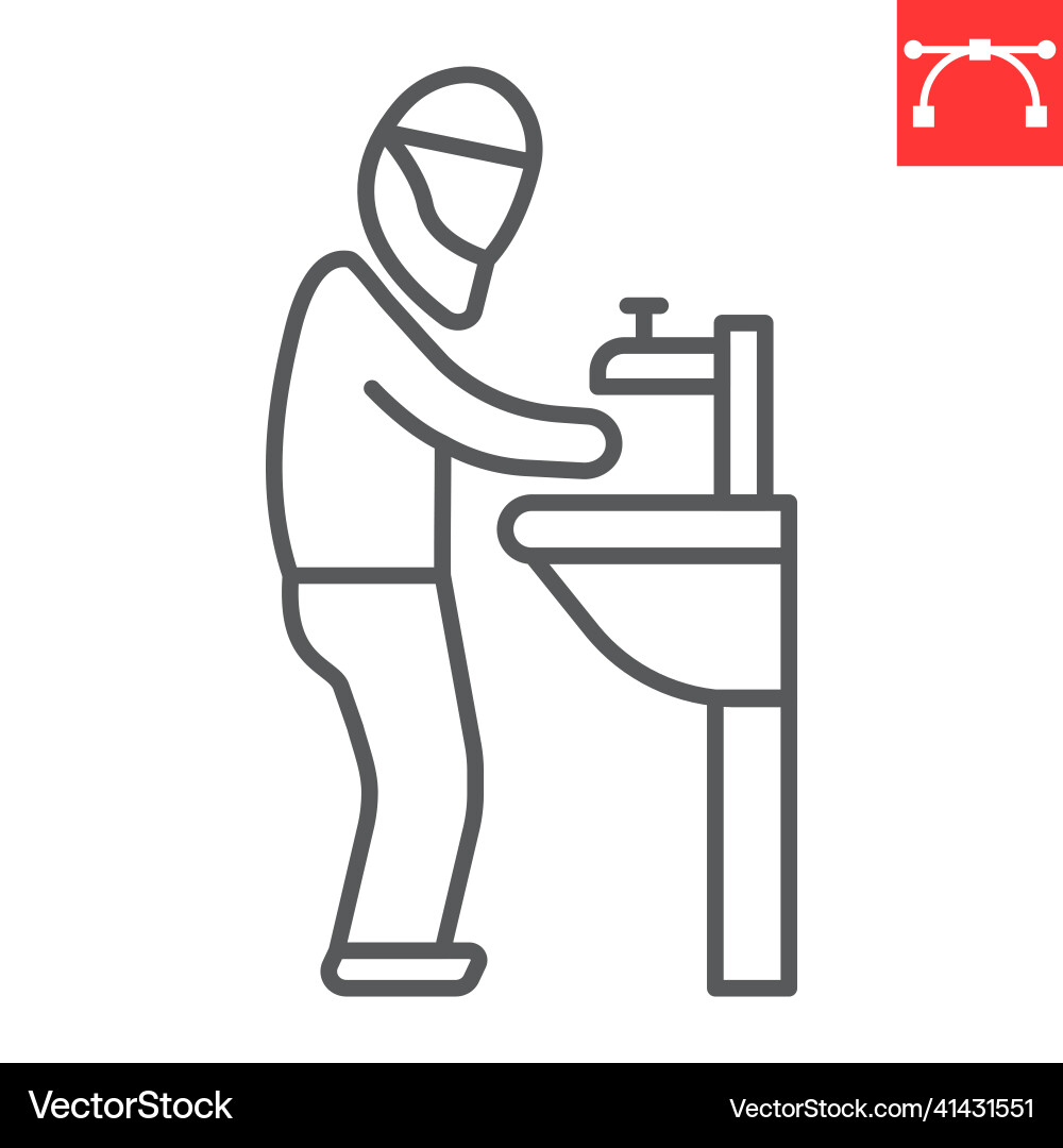Islamic wudu line icon Royalty Free Vector Image
