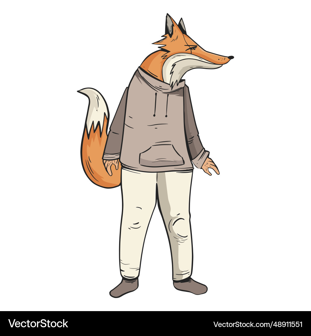 Man like fox standing Royalty Free Vector Image