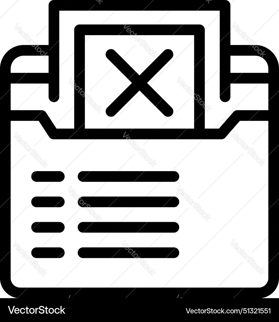 Startup failure icon outline project Royalty Free Vector