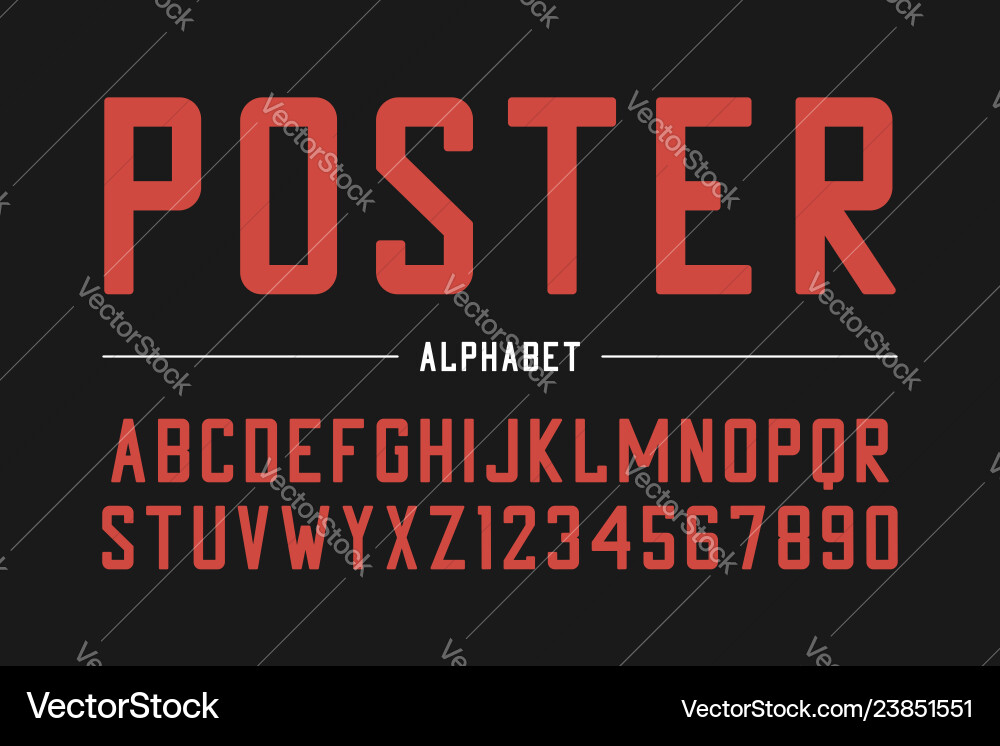 Strong sans serif font high bold typeface Vector Image