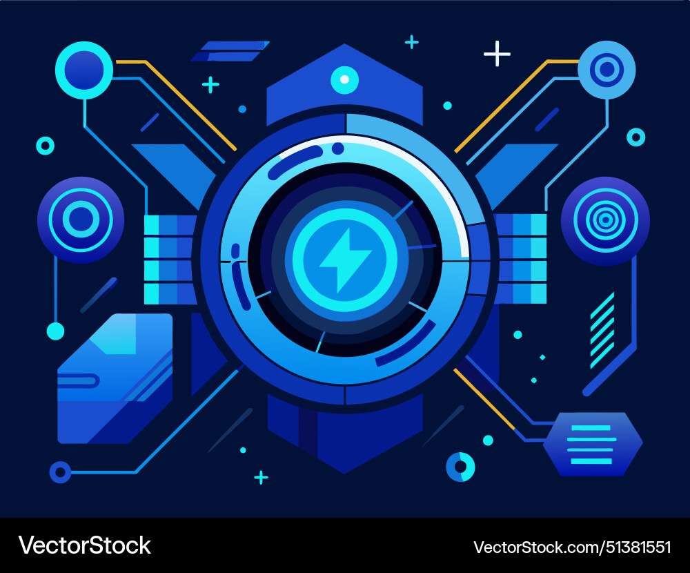 Technology concept display background glowing sci Vector Image