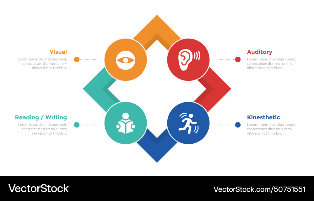 Vark learning styles infographics template Vector Image
