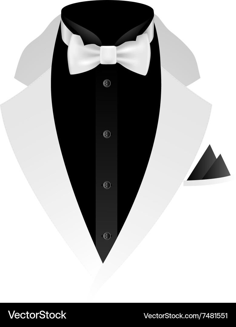 White tuxedo Royalty Free Vector Image - VectorStock