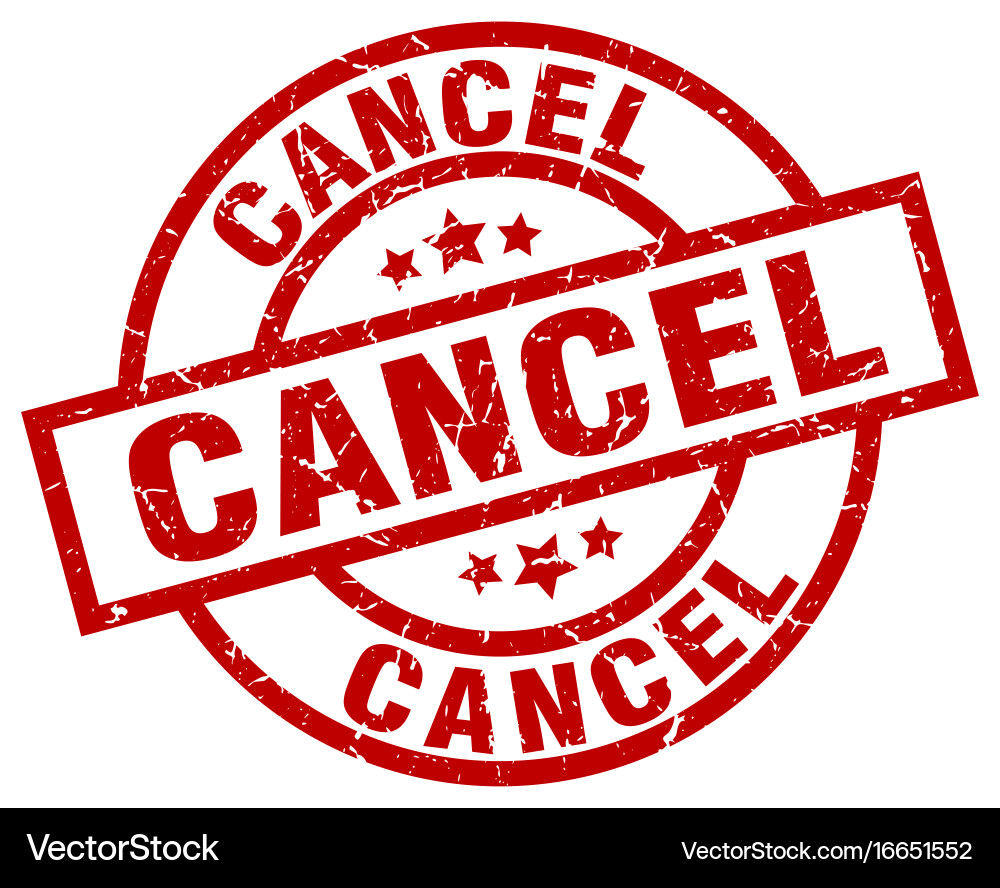 Cancel round red grunge stamp Royalty Free Vector Image