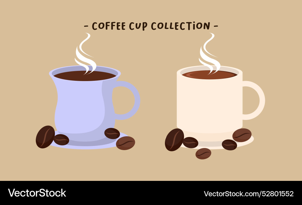 Coffee cup collection logo Royalty Free Vector Image