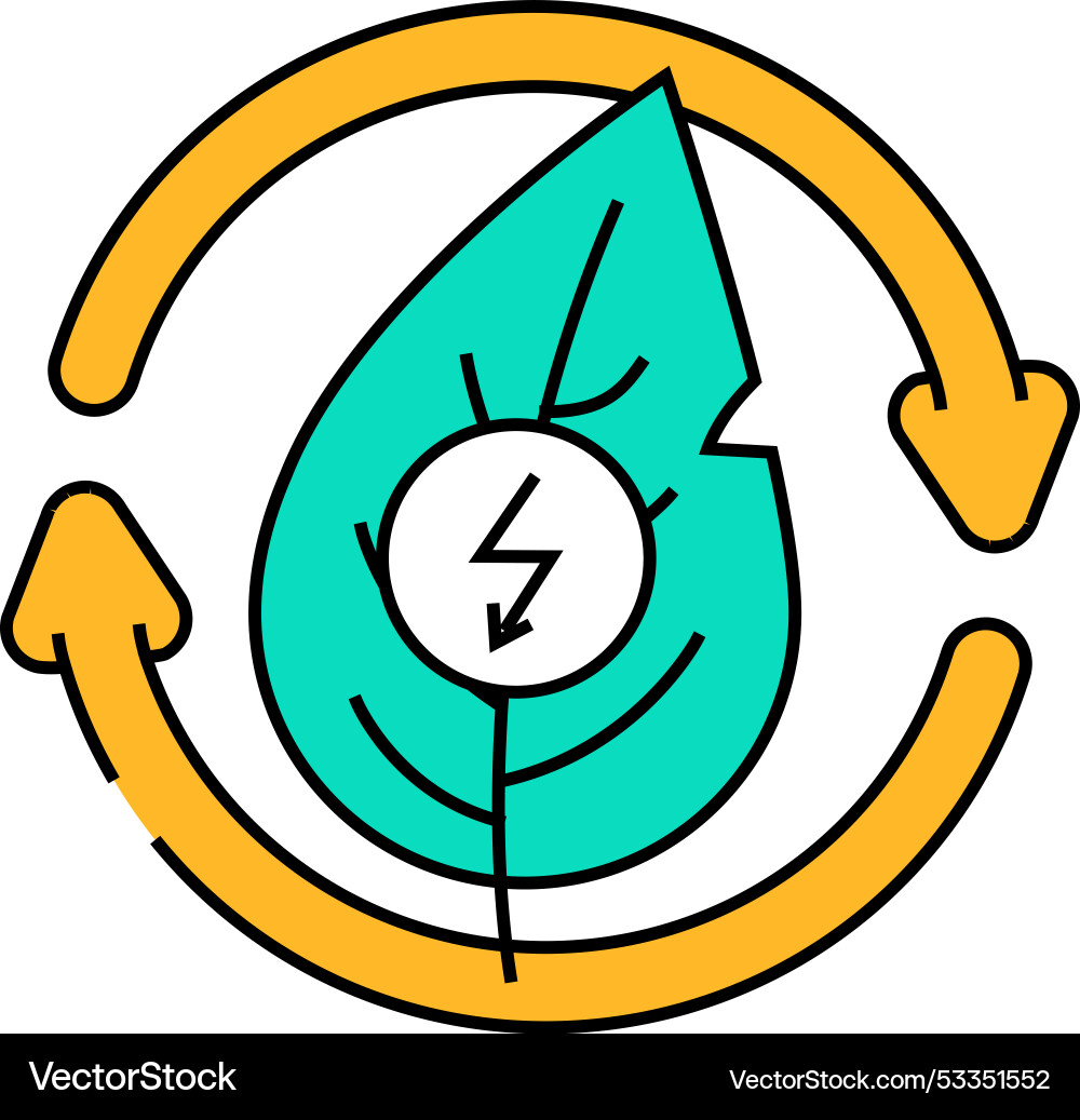 Conversion biomass energy icon color Royalty Free Vector