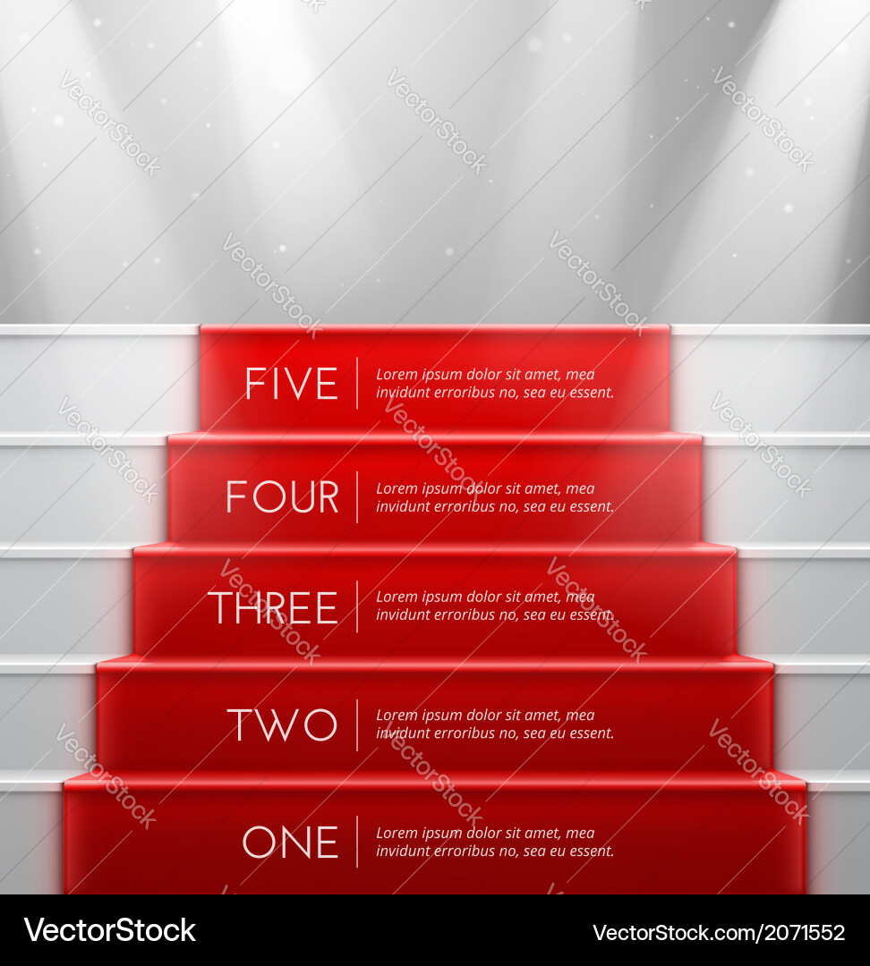 Five steps Royalty Free Vector Image - VectorStock